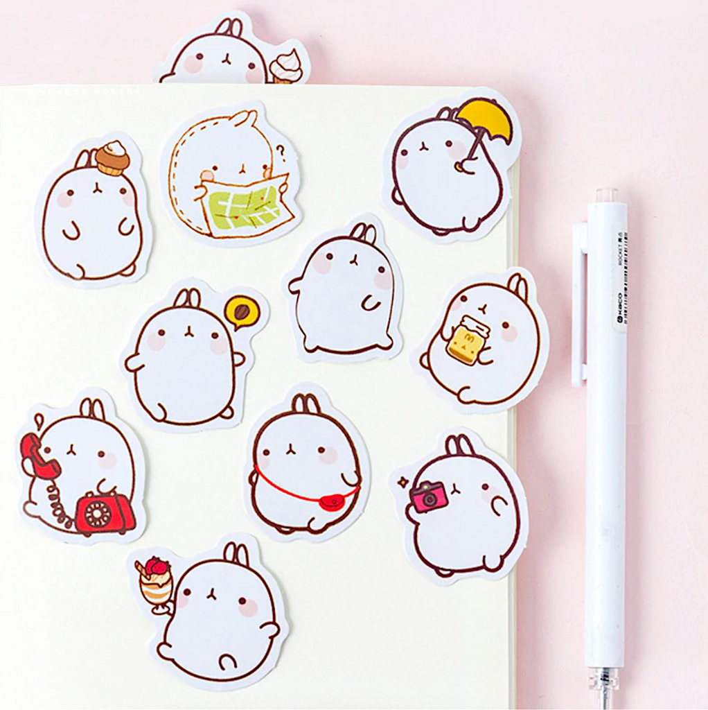 3pcs Molang Paper Stickers – Baly Shop